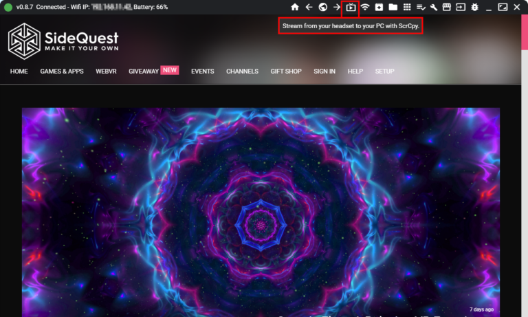 Oculus Questのミラーリングがエラー失敗するので、有線(無線)でPCのSideQuestからキャストする | urashita.com 浦下.com (ウラシタドットコム)