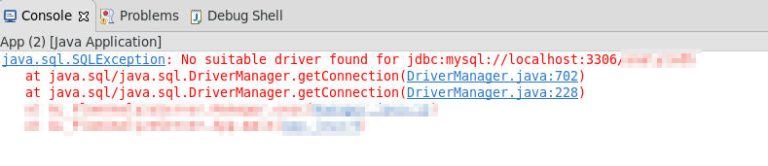 JavaでNo suitable driver found for でデータベースに接続できない原因と解決方法 | urashita.com 浦下.com (ウラシタドットコム)