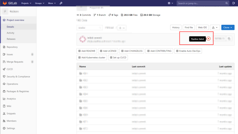 GitLabでPipeline failed、パイプライン失敗の原因と無効にする方法 | urashita.com 浦下.com (ウラシタドットコム)